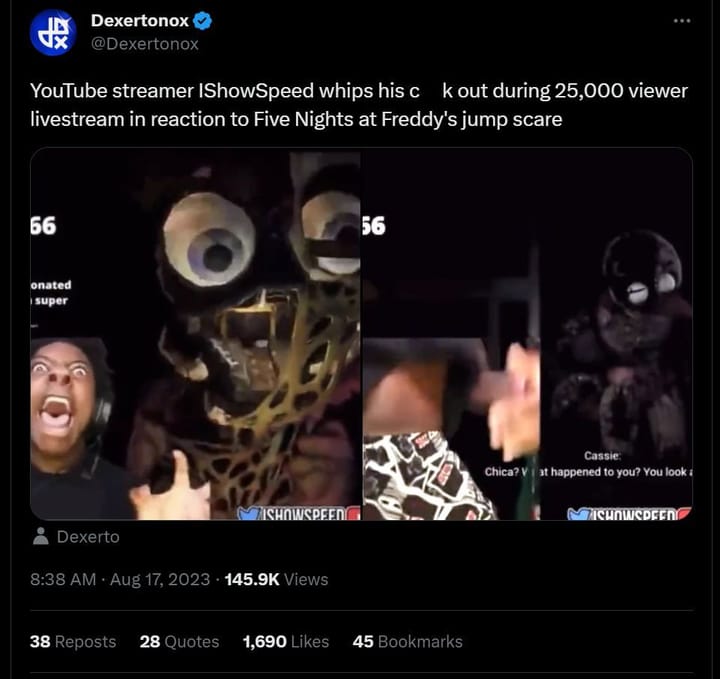 Did IShowSpeed flash his genitals on a recent YouTube stream? Streaming ...