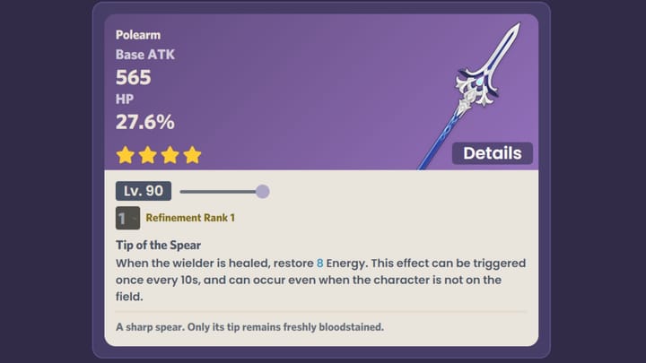 Genshin Impact Fontaine craftable weapons and their stats