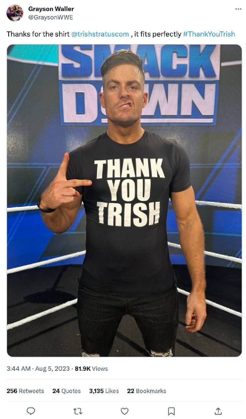 Recently debuted WWE Superstar pays tribute to Trish Stratus by wearing ...