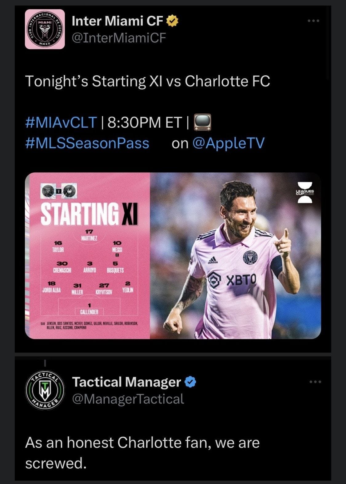 "Incoming Messi masterclass", "Our best lineup" - Fans react as Lionel ...