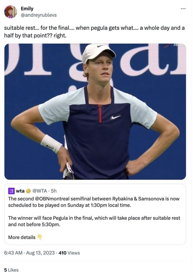 "That’s ridiculous, just hand Jessica Pegula the title" - Tennis fans ...