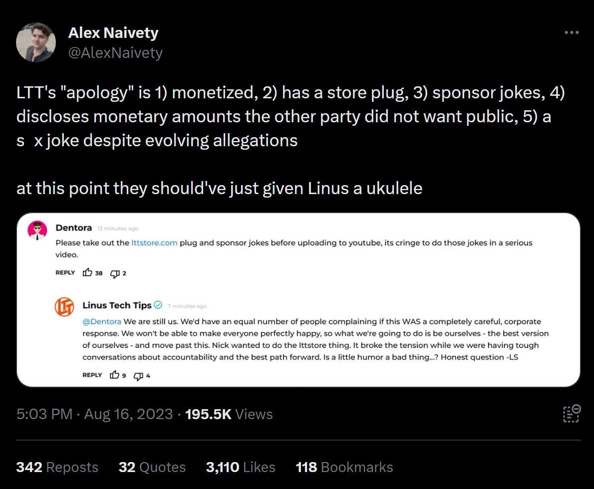"Dude is a fraud": Decoding the backlash to Linus' apology during the ...