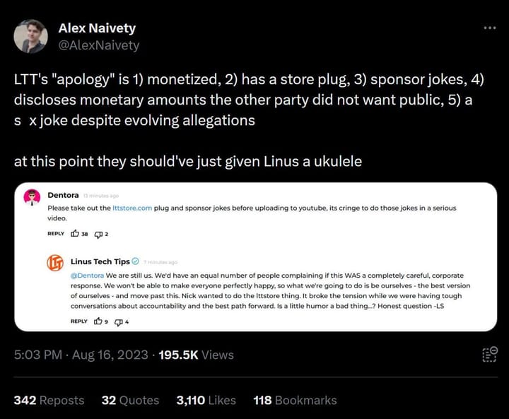 "Dude is a fraud": Decoding the backlash to Linus' apology during the ...