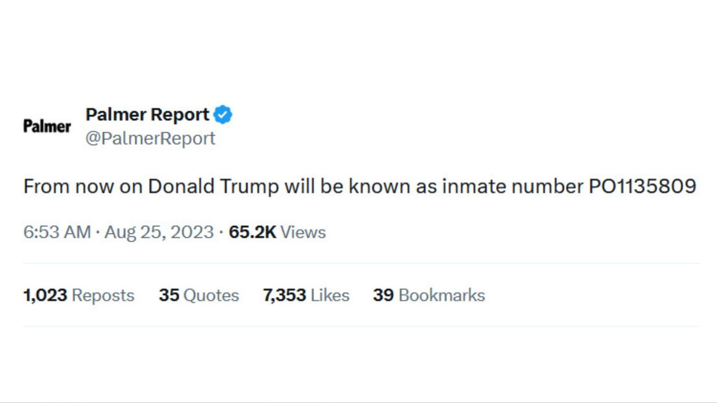 Donald Trump: “Has a nice ring to it”: Donald Trump’s inmate number ...