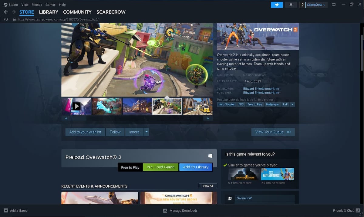 How to pre-load Overwatch 2 on Steam