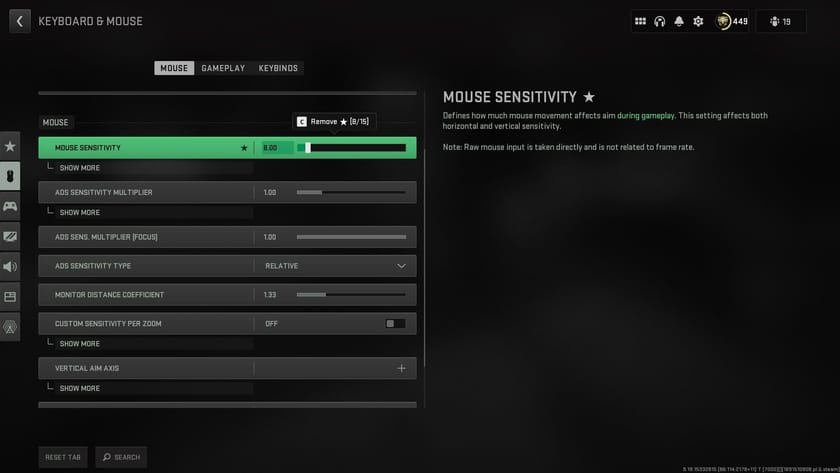 Best mouse and keyboard settings for Warzone 2 Season 5: Sensitivity, movement behavior, and more