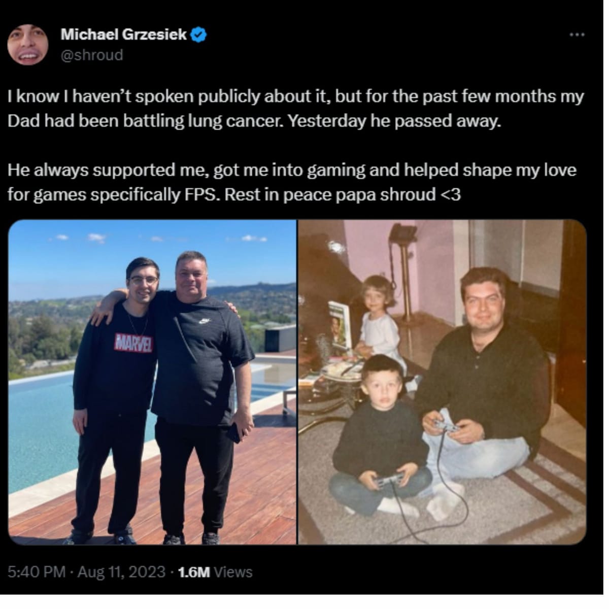 "He's smiling down on you" - Tributes pour in as Shroud announces the ...