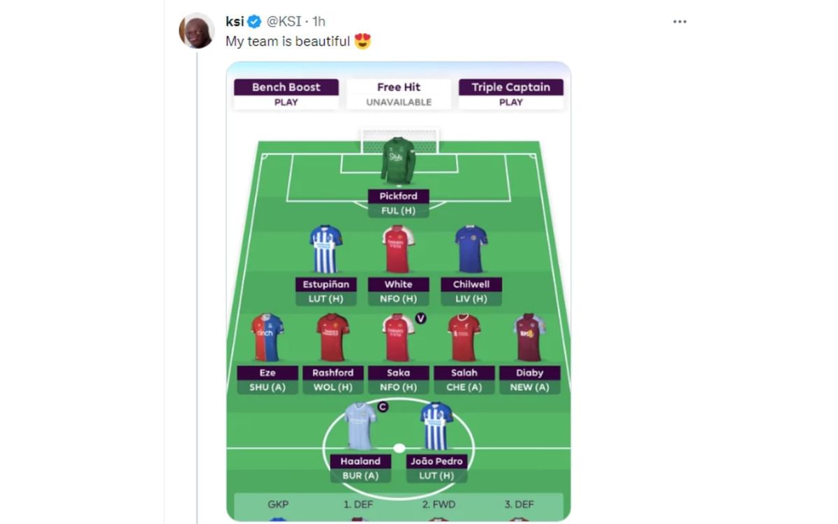 English Premier League: "Where's Richarlison?" , "W for Saka" - KSI's ...