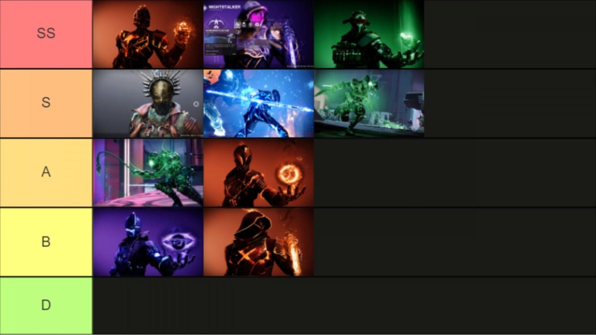 Destiny 2 PvE builds tier list (pre-Final Shape)