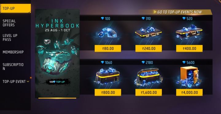 Free Fire MAX Ink Hyperbook Top-Up event guide: Get free Hyperbook and ...