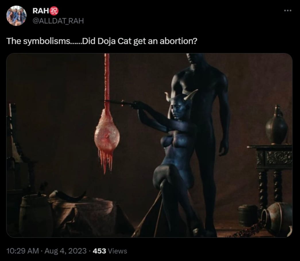 Doja Cat abortion symbolism sparks controversy amid Paint The Town Red ...
