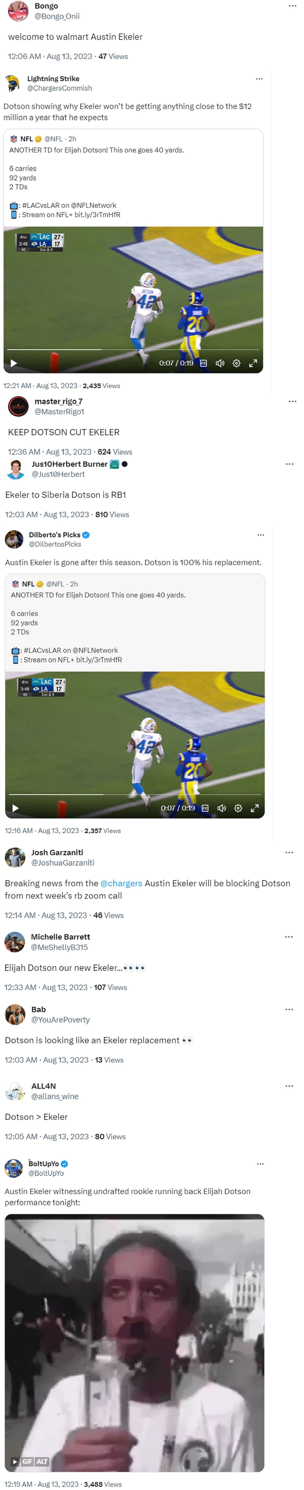 Fans warn Austin Ekeler of $12,000,000 contract demands as Elijah ...