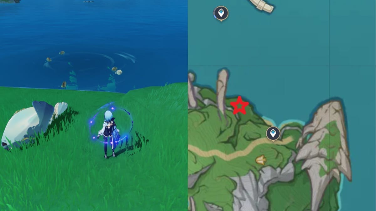 Genshin Impact Fontaine Fishing Locations with Fish Species