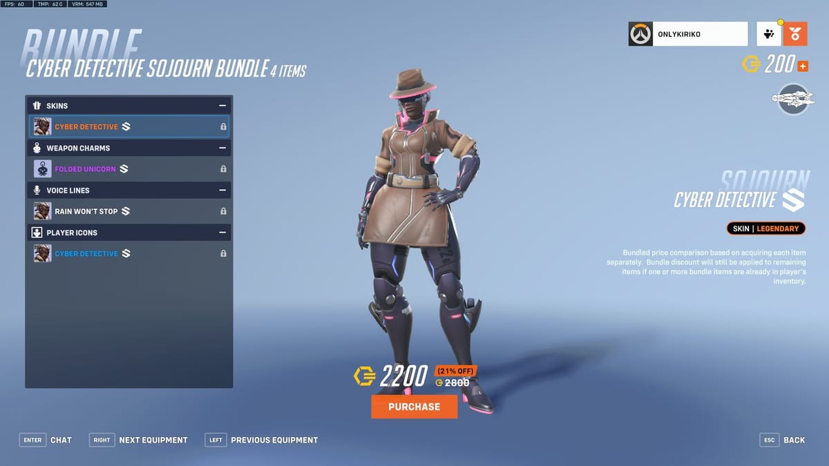 Overwatch 2 Item Shop rotation (Aug 1): Cyber Detective Sojourn ...