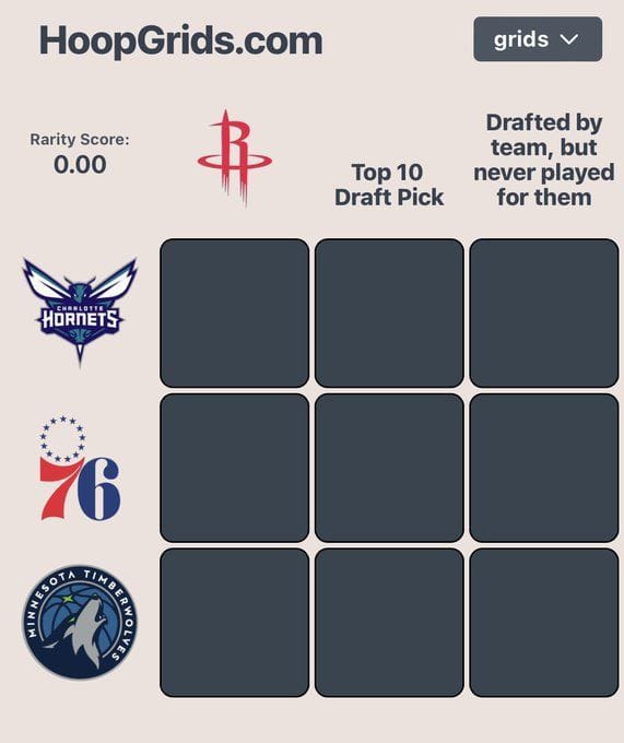 NBA HoopGrids answers for today August 8