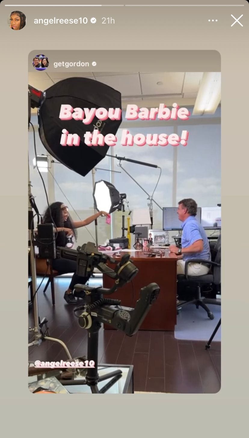 The "Bayou Barbie" Angel Reese is out watching the "Barbie" movie, and ...