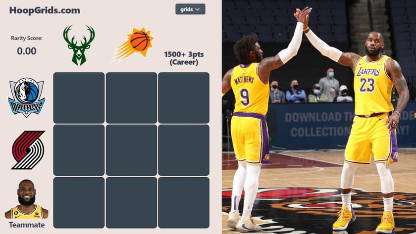 NBA HoopGrids answers for today August 3