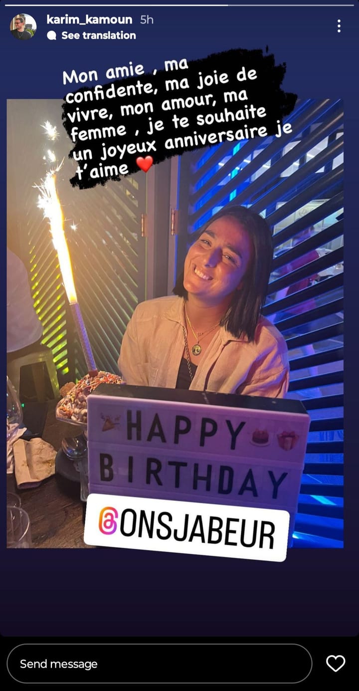 "The joy of my life, my love, my wife" - Ons Jabeur's husband Karim ...