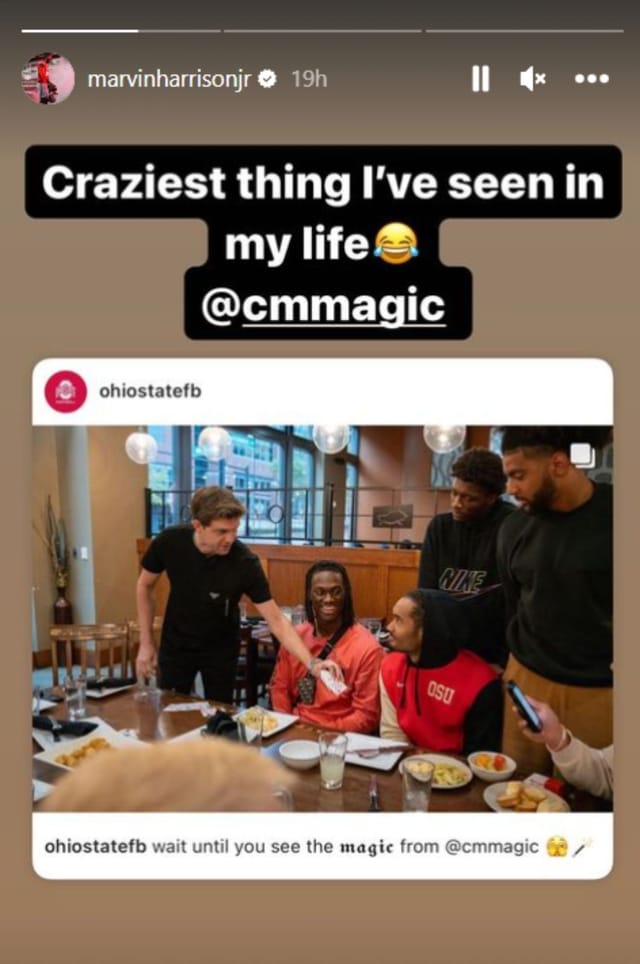 Ohio State WR Marvin Harrison Jr. can't stop raving about Carl Michael's magic tricks as ...