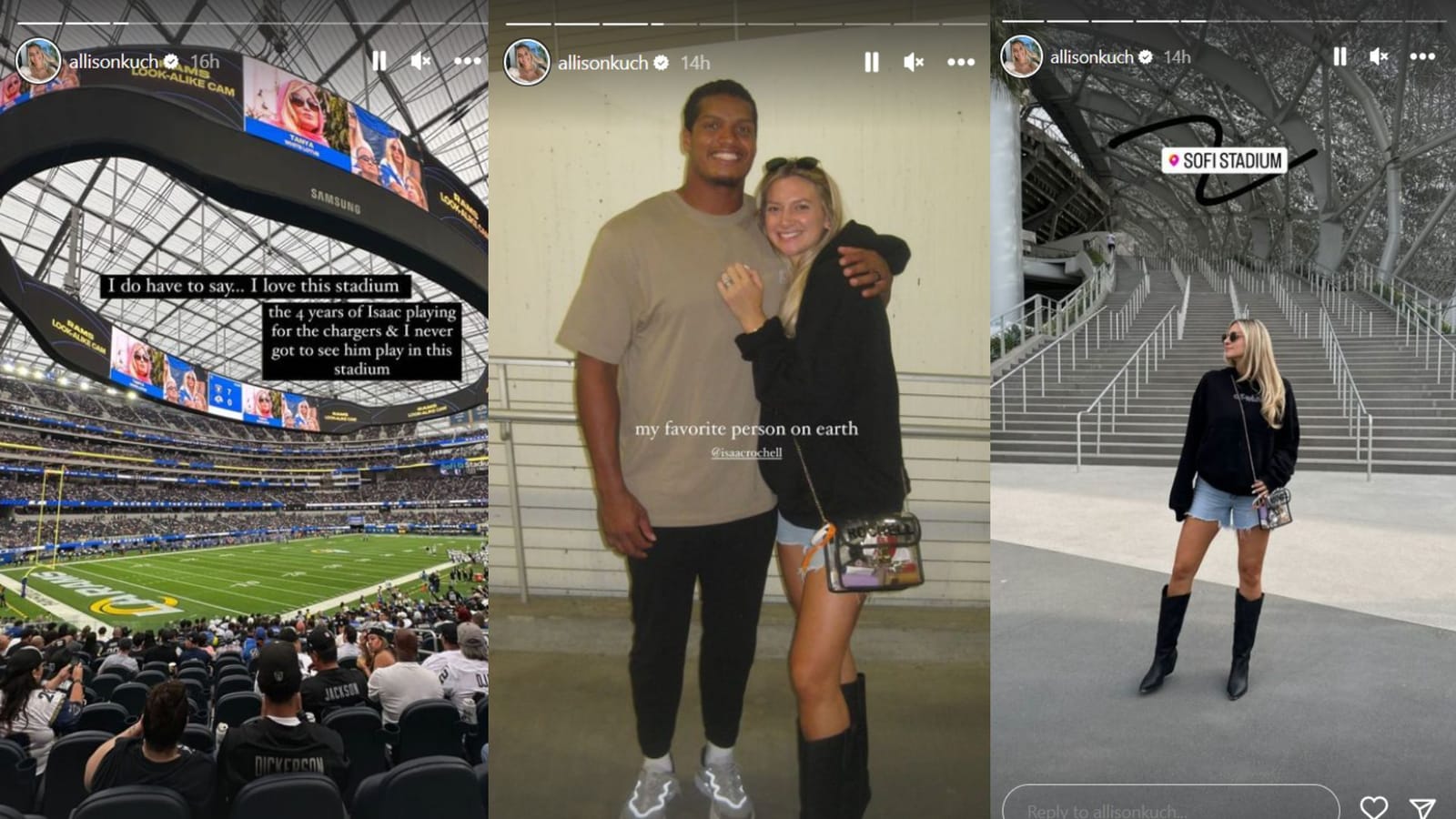 Allison Kuch left amazed by SoFi stadium after failing to witness Isaac ...