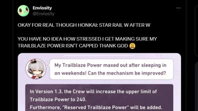 'The Trailblaze Power increase is something Genshin players can only ...