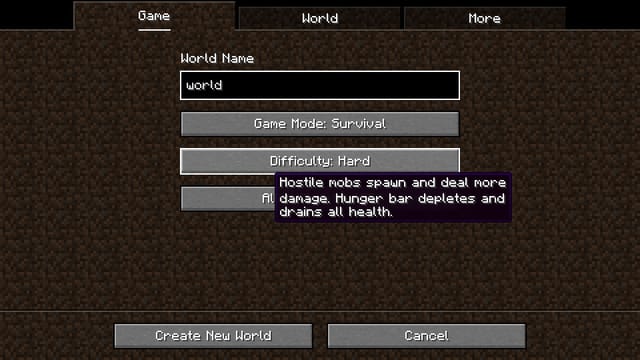 How to change difficulty in Minecraft