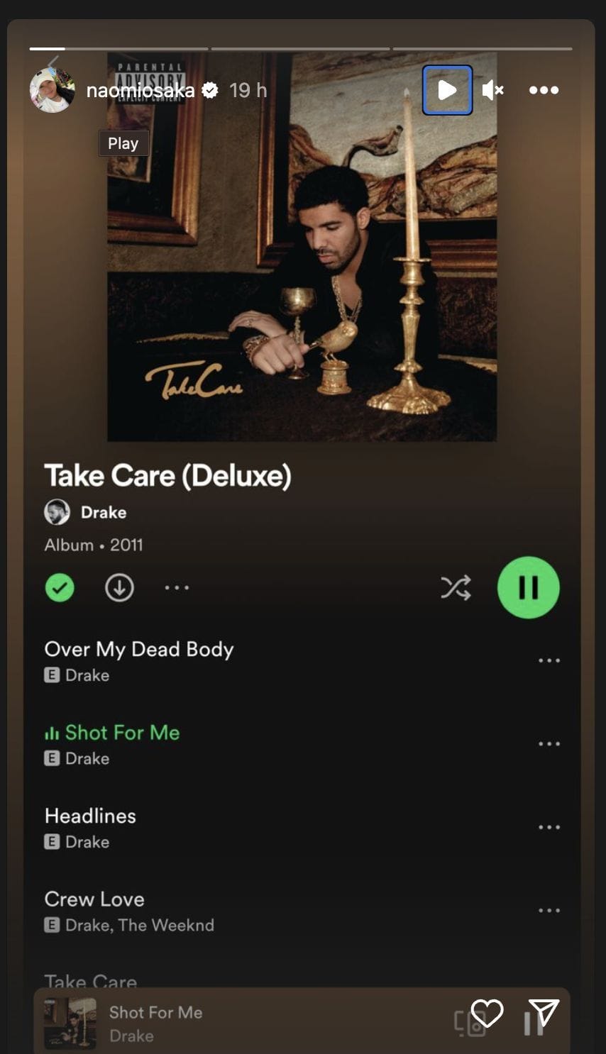 Naomi Osaka gives shout out to Drake while listening to Canadian's ...