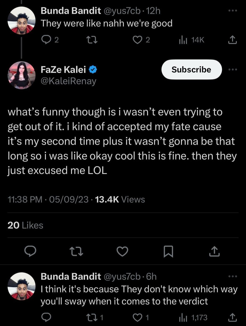 "I got immediately excused" - FaZe Kalei gets removed from jury duty ...