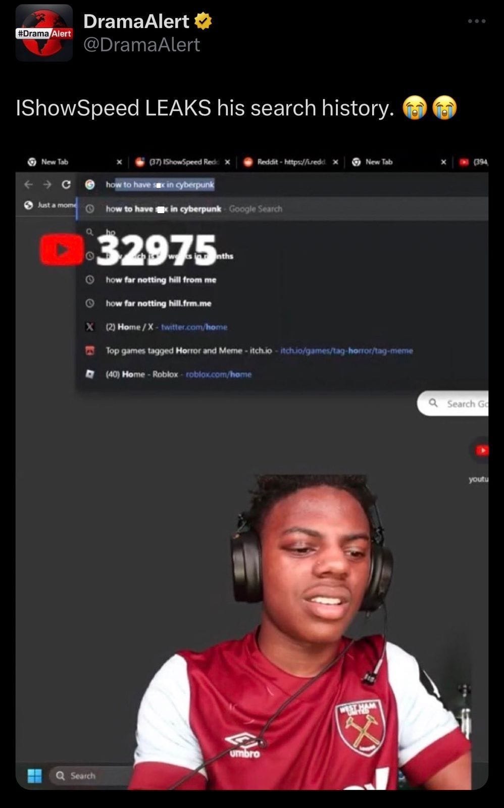 “This has got to be intentional” - IShowSpeed’s search history about “s ...