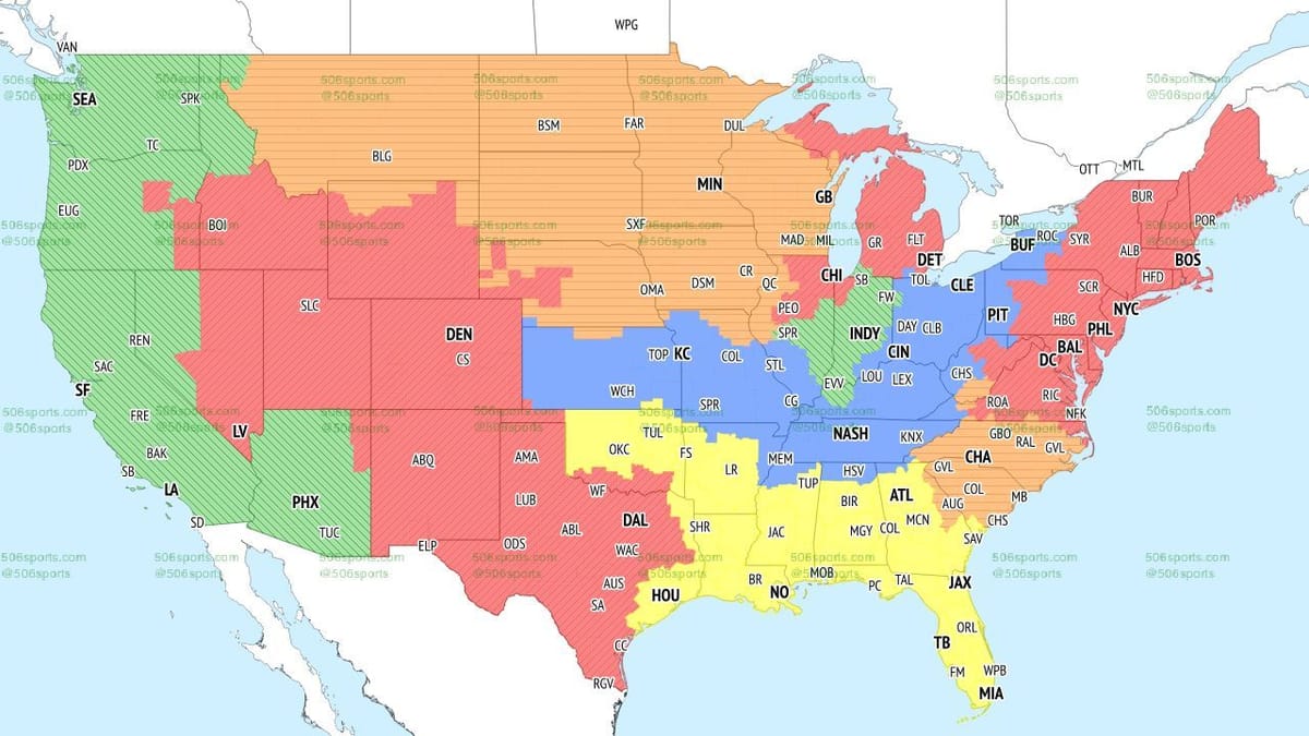 NFL Week 4 Coverage Map 2023: TV schedule, channel and broadcast ...