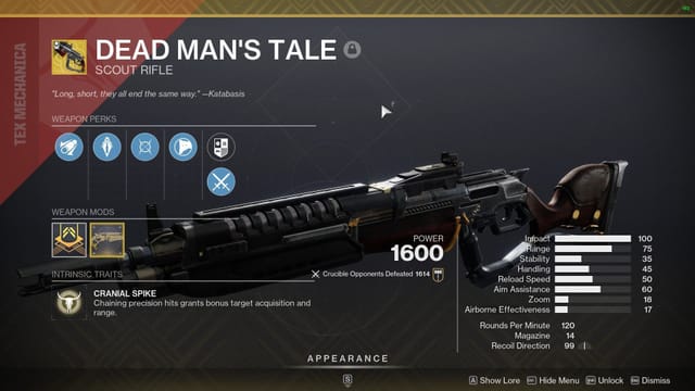 Destiny 2 Dead Man's Tale god rolls, drop locations, and more