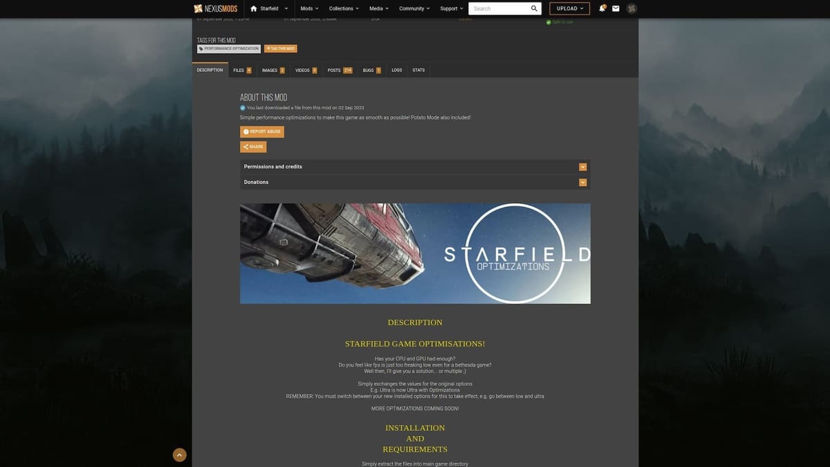 performance: Starfield performance mod for Steam Deck and low end PCs