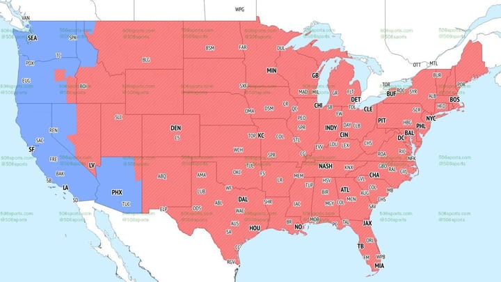 NFL Week 4 Coverage Map 2023: TV schedule, channel and broadcast ...