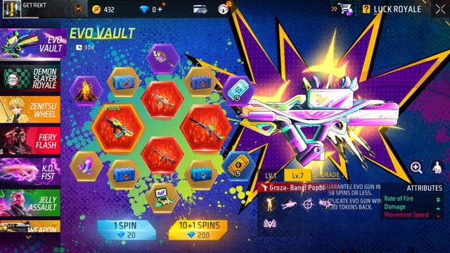 Free Fire Evo Vault guide: Steps to get Bang Popblaster Groza and other ...
