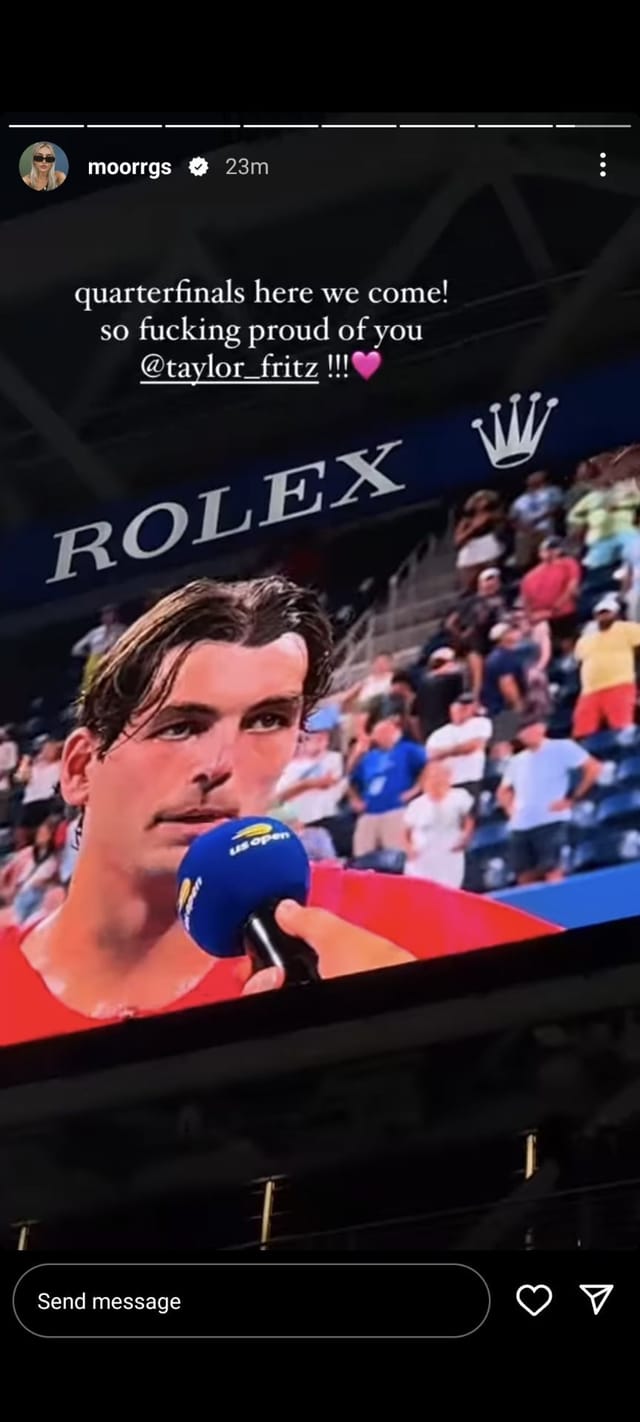 "So f**king proud of you" - Taylor Fritz's girlfriend Morgan Riddle ...