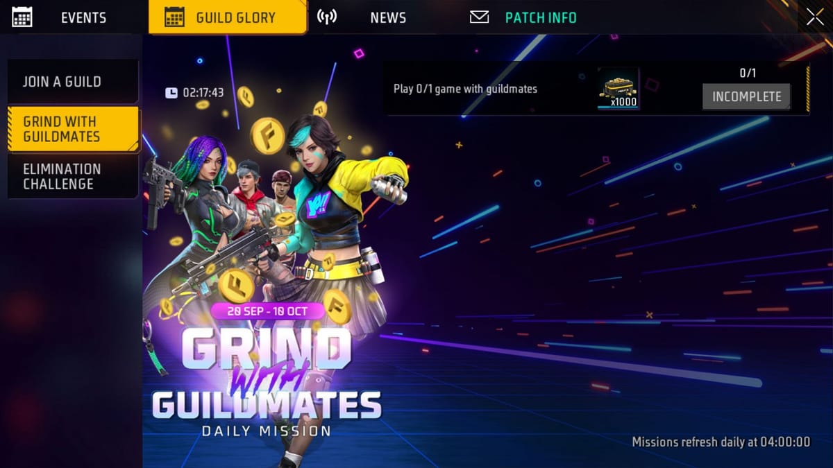 Free Fire Guild Glory events explained: Get free Gold, Weapon Loot ...