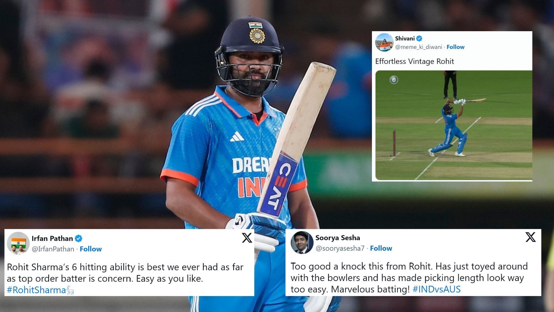 "Effortless Vintage Rohit" - Fans erupt as Rohit Sharma smashes ...