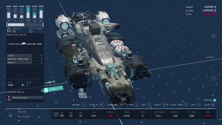 All stats for Starfield ships, explained