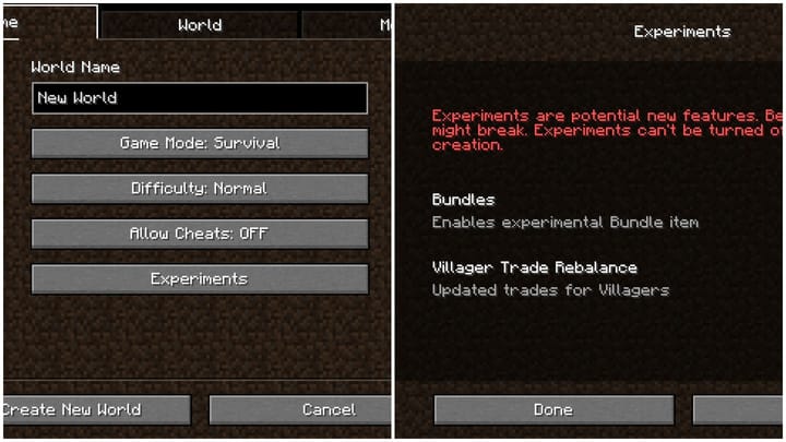 How to play experimental villager trade changes in Minecraft