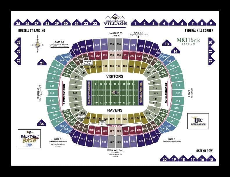 What is the capacity of M&T Bank Stadium?