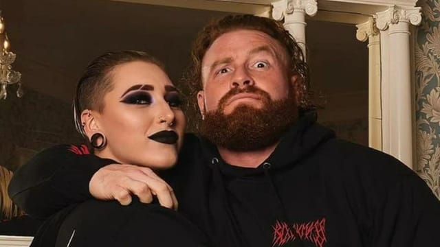 Rhea Ripley sends a two-word cheesy message after her fiancé and AEW star Buddy Matthews posts ...