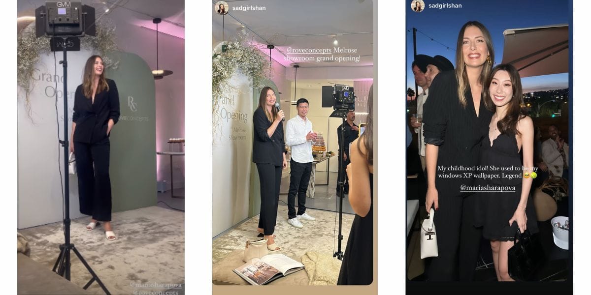 Maria Sharapova dazzles in black pantsuit as she marks two-year ...