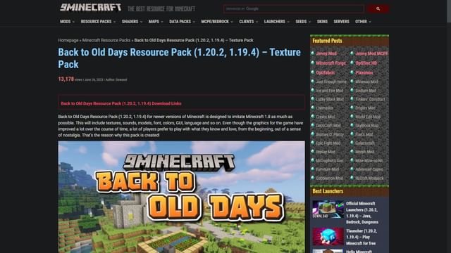 How to get old textures in Minecraft?