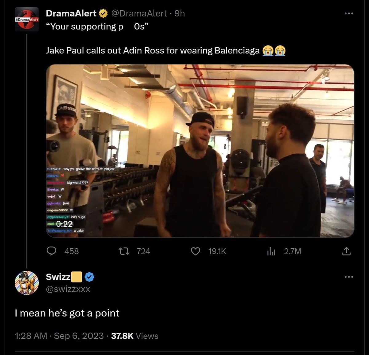 "You're supporting p*dos" - Jake Paul slams Adin Ross for wearing Balenciaga clothing