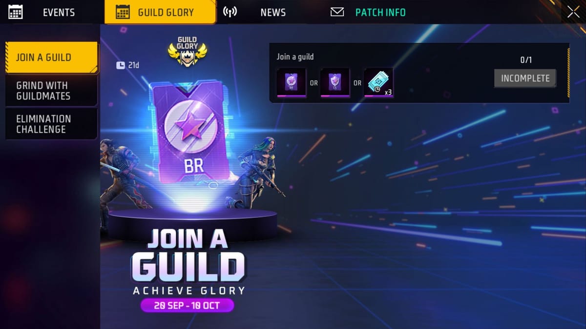 Free Fire Guild Glory events explained: Get free Gold, Weapon Loot ...
