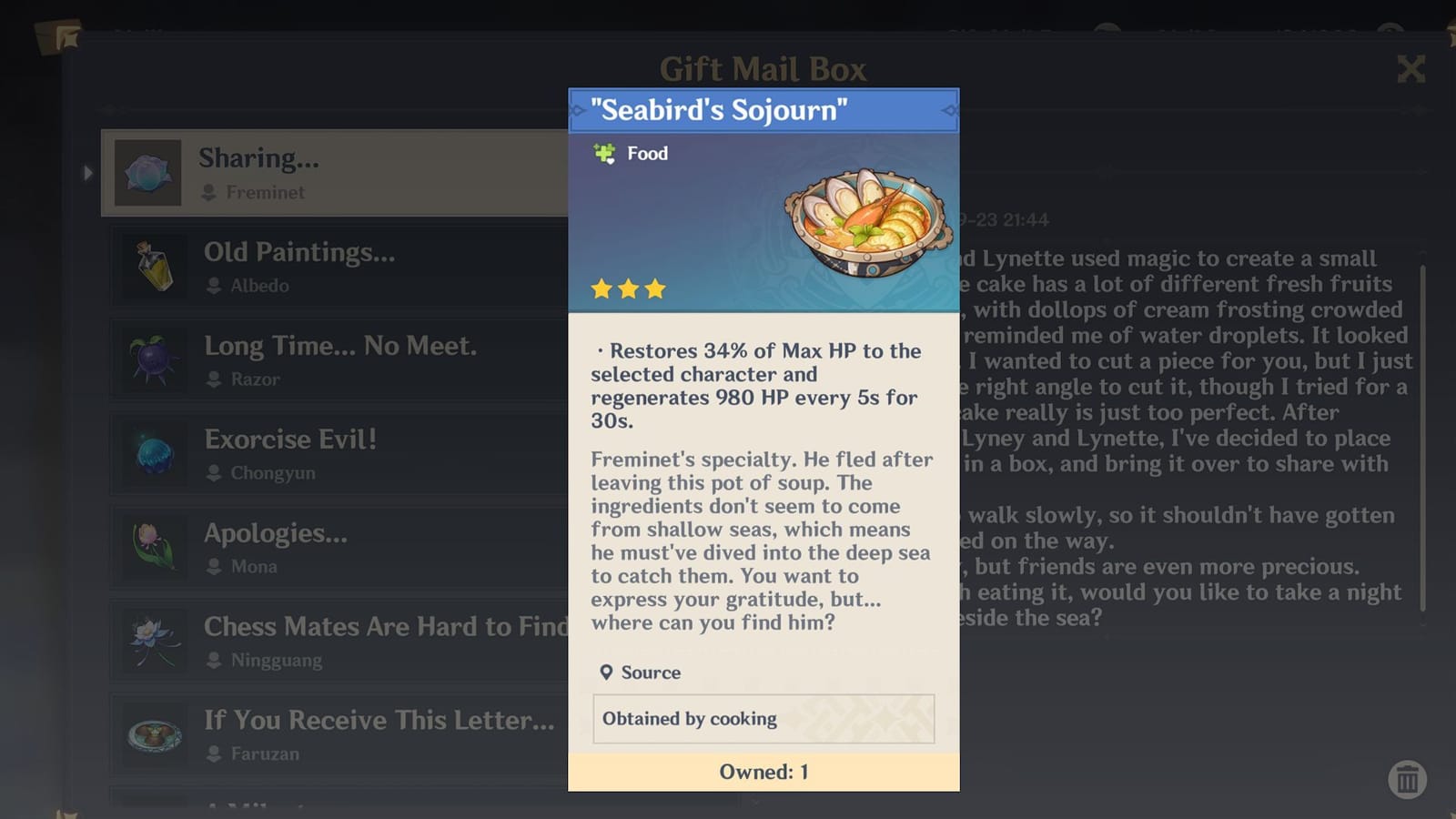 Genshin Impact Freminet birthday: Gifts, mail, and official art