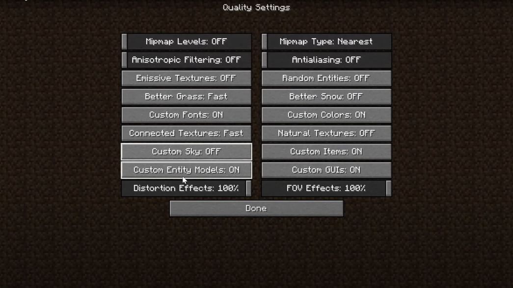Best Optifine shader settings for Minecraft