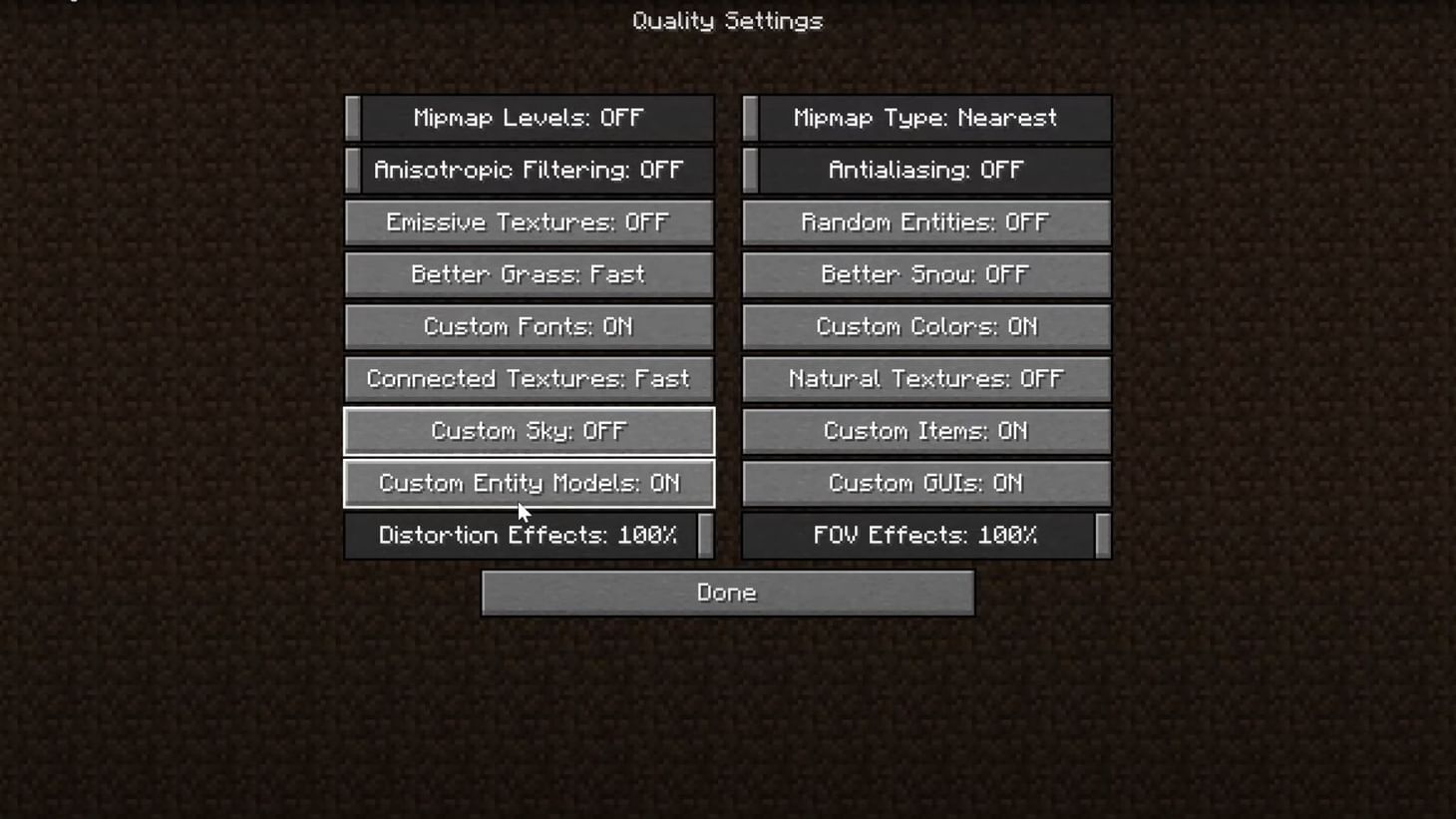 Best Optifine shader settings for Minecraft