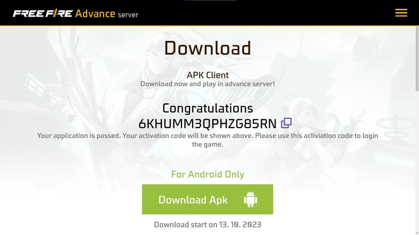 Free Fire OB42 Advance Server APK release date, end date, and more