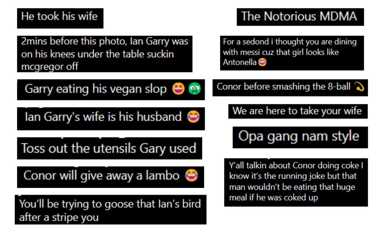 Ian Garry: “He took his wife” - Fans hilariously react to Conor ...